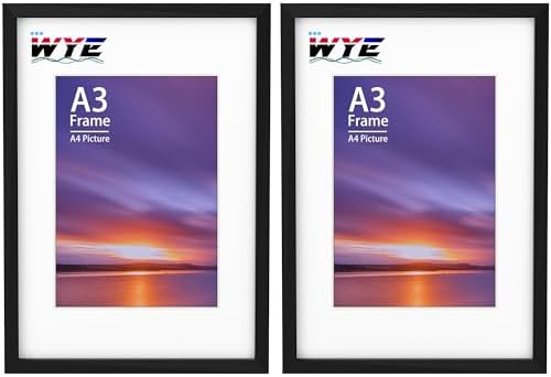 A3 Black Wooden Picture Frame 11.7 x 16.5 Inch (29.7 x 42cm) Acrylic ...
