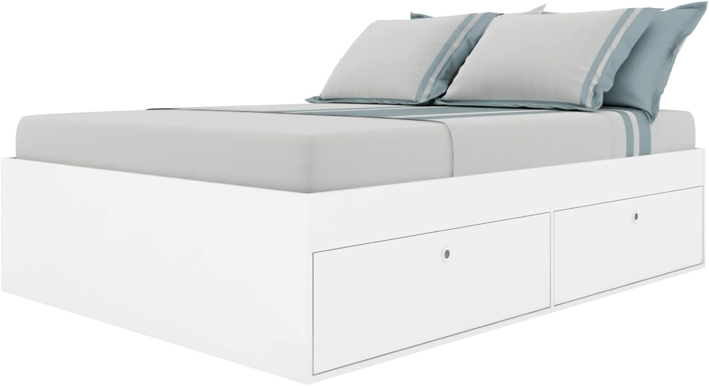 Kingshouse Base para Colchón Matrimonial, Color Blanco, con Cajones ...