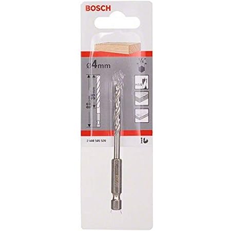 Bosch Professional Holzspiralbohrer mit 1/4- Sechskantschaft HSS (Ø 4 ...