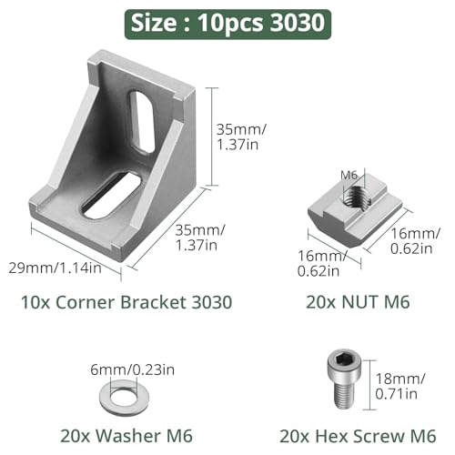 EYPINS 10 Pcs 3030 Right Angle Connectors, 90 Degree Waterproof ...