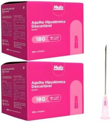 Agulha Hipodérmica -Caixa com 200 un Medix - 40 x 1,20MM 18G | Amazon ...