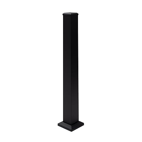 Deckorators 4 in. x 4 in. x 39 in. Textured Black Aluminum Line Post ...