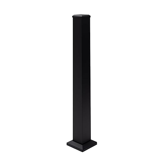 Deckorators 4 in. x 4 in. x 39 in. Textured Black Aluminum Line Post ...