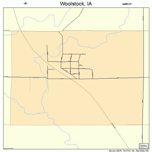 Large Street & Road Map of Woolstock, Iowa IA - Printed poster size ...