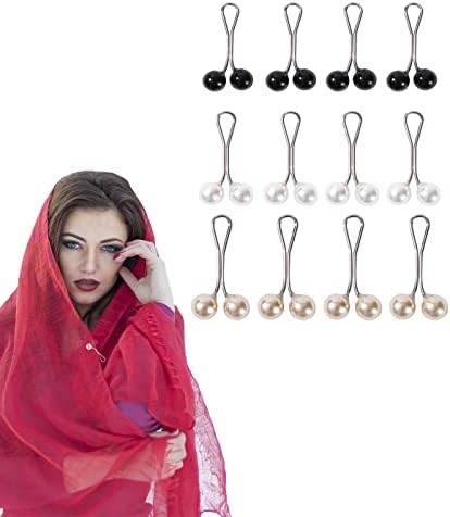 WJIAEER 18PCS Musulman Hijab Clip Hijab Pins Imitation Perle Écharpe ...
