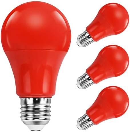 SCNNC A60/A19 E27 LED Light Bulb Red 9W, AC85-265V Coloured Light Bulb ...