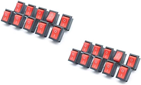 FEDUS Small Mini Boat On/Off Rocker Switch Snap-in 2-Pin Red Plastic ...