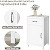 NOVAMAISON Farmhouse End Table, 30” Tall Rustic Nightstand with Drawer ...