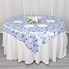 Amazon.com: Efavormart White Blue Chinoiserie Floral Print Satin Table ...