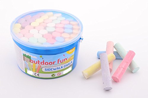 UMKYTOYS 50 PC Jumbo Chalks for Children Kids Sidewalk Chalk Bucket ...