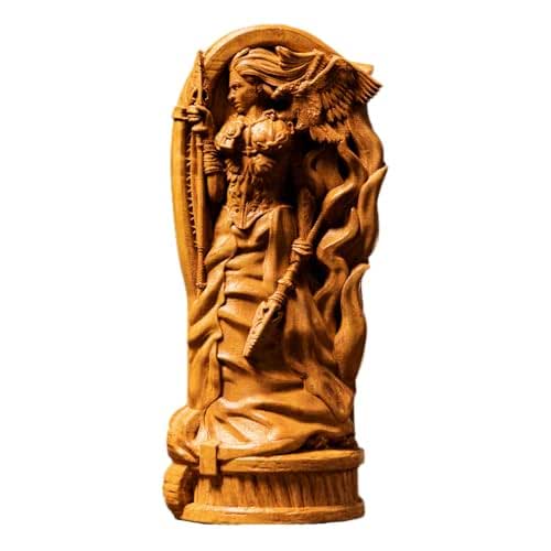 Amazon.com: Morrigan Statue, Morrigu Goddess Wooden Statue Wooden ...