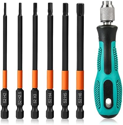 K Kwokker 6PCS 100mm Allen Key Screwdriver Set, S2 Steel Hex Bits Set ...