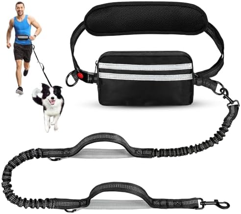 PETCOOZ Hands Free Dog Lead, Dog Running Lead with 2 Handles, Waist ...