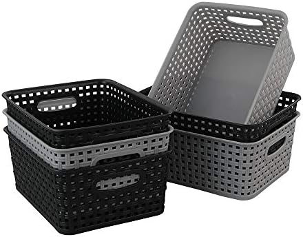 Mayish Plastic Weave Basket, Plastic Woven Cupboard Storage Baskets ...