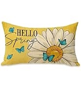 Amazon.com: Fahrendom Hello Spring Lumbar Decorative Rectangle Pillow ...