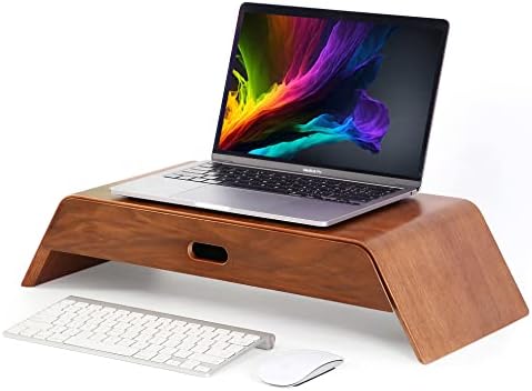 Amazon.com: KIRIGEN Monitor Stand Wooden -Desk stand wood for Computer ...