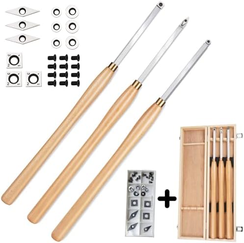 Woodturning Carbide Lathe Tools Pro Size 23.7", Set of 3 in Wooden Box ...