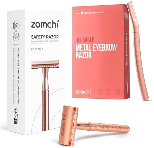Amazon.com: Metallic Rose Gold Finish Eyebrow Razor with Rose Gold ...