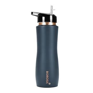 Borosil Grey Colour Copper Sipper Bottle 750 ml, 100% Pure Copper, BPA ...