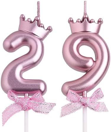 Amazon.com: Pink 29th & 92nd Birthday Candles for Cakes, Number 29 92 ...