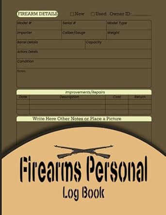 Amazon.com: Firearms Inventory Personal Log Book: journal for gun ...