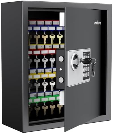 Uniclife 70 Position Key Cabinet with Combination & Key Lock Wall ...