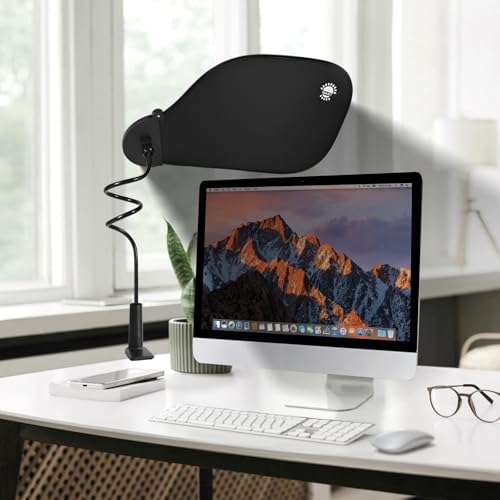 CKAGF Adjustable Office Cubicle and Desk Shade – Modern Black Plastic ...