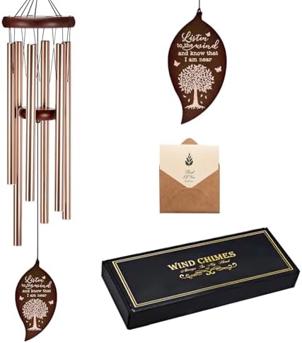 Amazon.com : Memorial Wind Chimes with Engraved Tree of Life - 32 Inch ...
