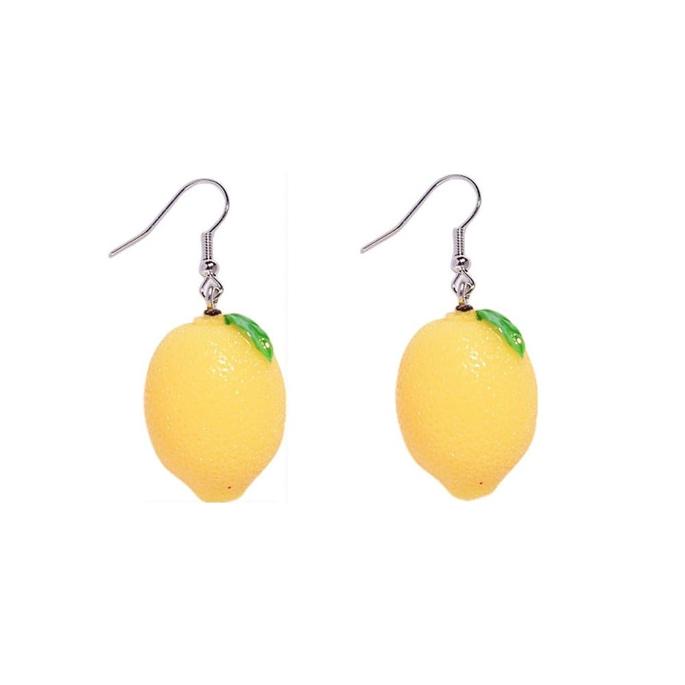 Amazon.com: Sweet Little Lemon Pendant Necklace Lemon Slice Earrings ...