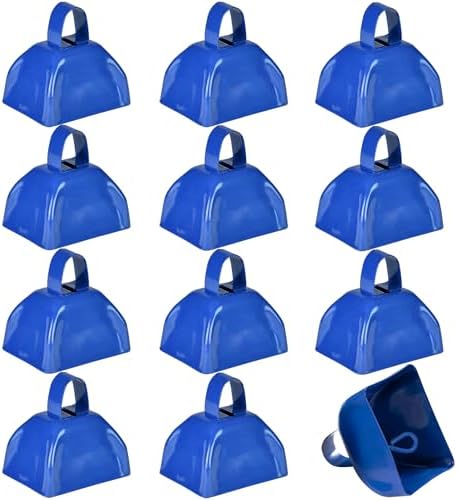 Metal Cowbells - Blue 3 Inch Cow Bells Noise Makers, Loud Call Bell ...