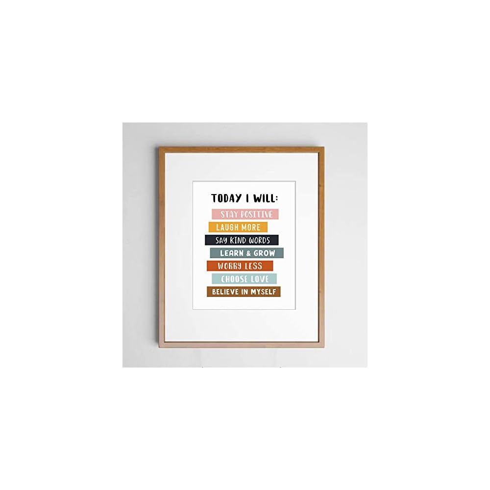 WCDHOR Today I Will Positive Quotes Print, Educational Wall India | Ubuy