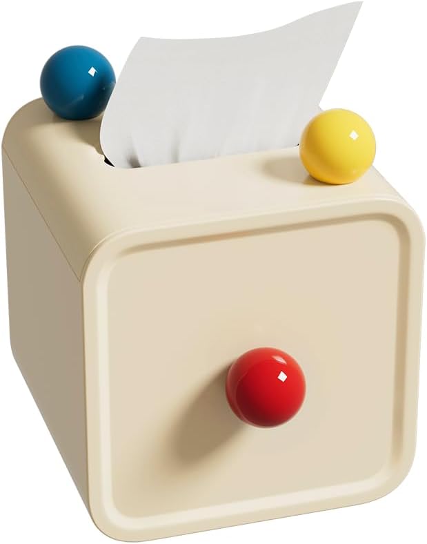 Amazon.com: Tissue Box Holder Square, Plastic Creamy Tissues Cube Boxes ...