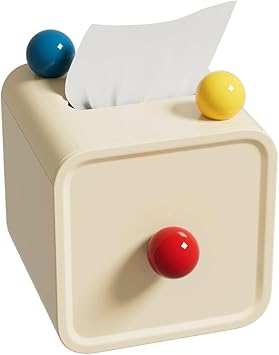 Amazon.com: Tissue Box Holder Square, Plastic Creamy Tissues Cube Boxes ...