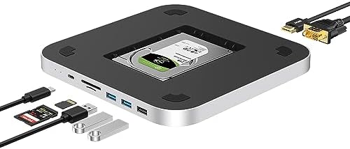 Amazon.com: RayCue Mac Mini Hub & Type-C Stand with SSD Enclosure – Mac ...