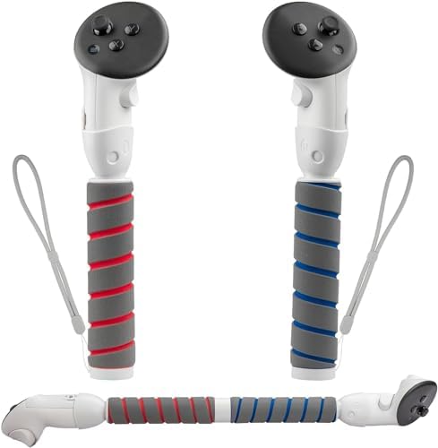 Aukuoy Controller Grips Extension for Quest 3: Dual Handle Attachments ...