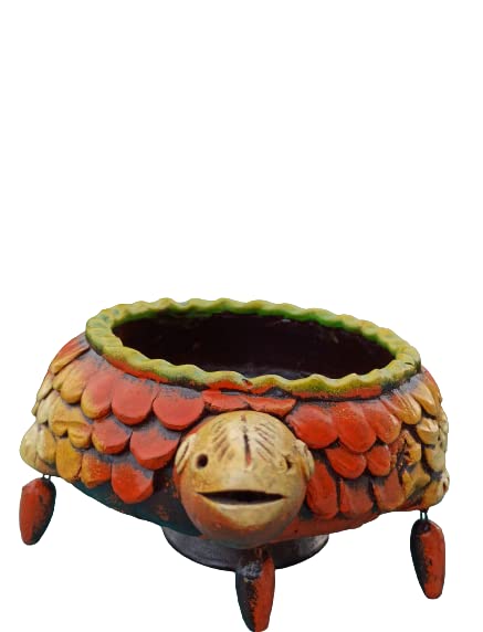 STUDIOCLAY Tortoise Planter Terra Cotta Flower Basket : Amazon.in ...