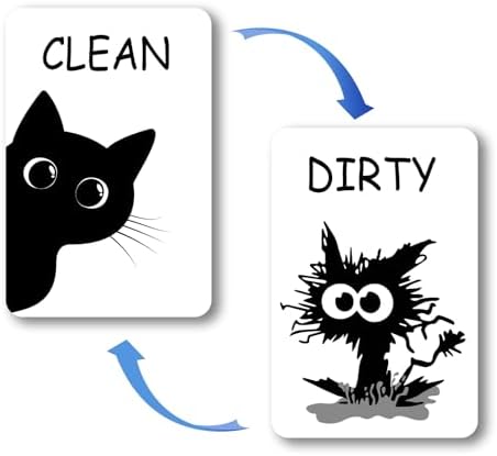Amazon.com: Clean Dirty Dishwasher, Funny Black Cat Dishwasher Magnet ...