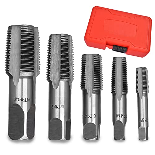 Snapklik.com : Professional 5 Piece NPT Pipe Tap Set, Carbon Steel NPT ...