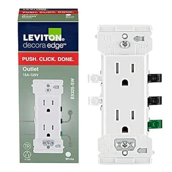 Leviton Decora Edge 15 Amp Tamper-Resistant Duplex Outlet, E5325-SW ...