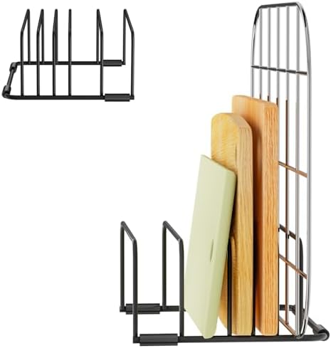 Amtido Kitchen Cupboard Storage Organiser Rack For Trays, Chopping ...