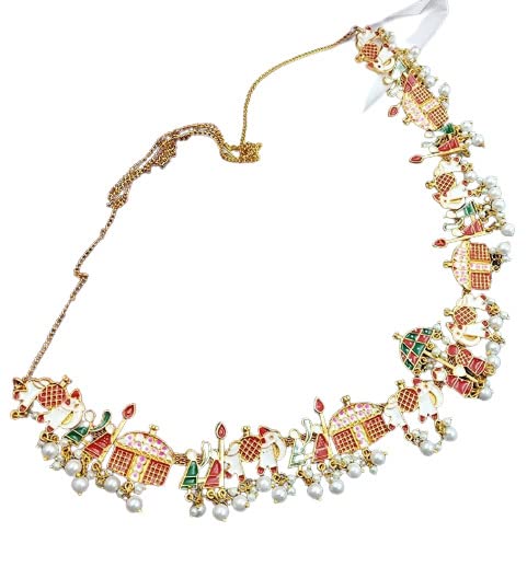 Buy Jaynen Traditional Jewelry Rajwadi item Handmade with Meenakari ...