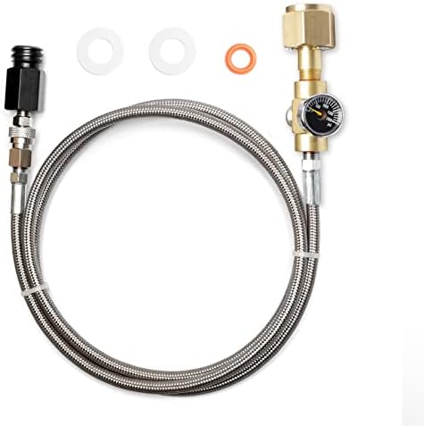 Amazon.com: Soda CO2 Cylinder Refill Adapter Hose Kit With Pressure ...