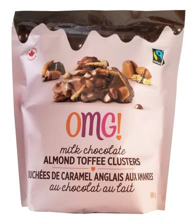 Amazon.com : OMG! Milk Chocolate Almond Toffee Clusters, 650g/24 oz ...