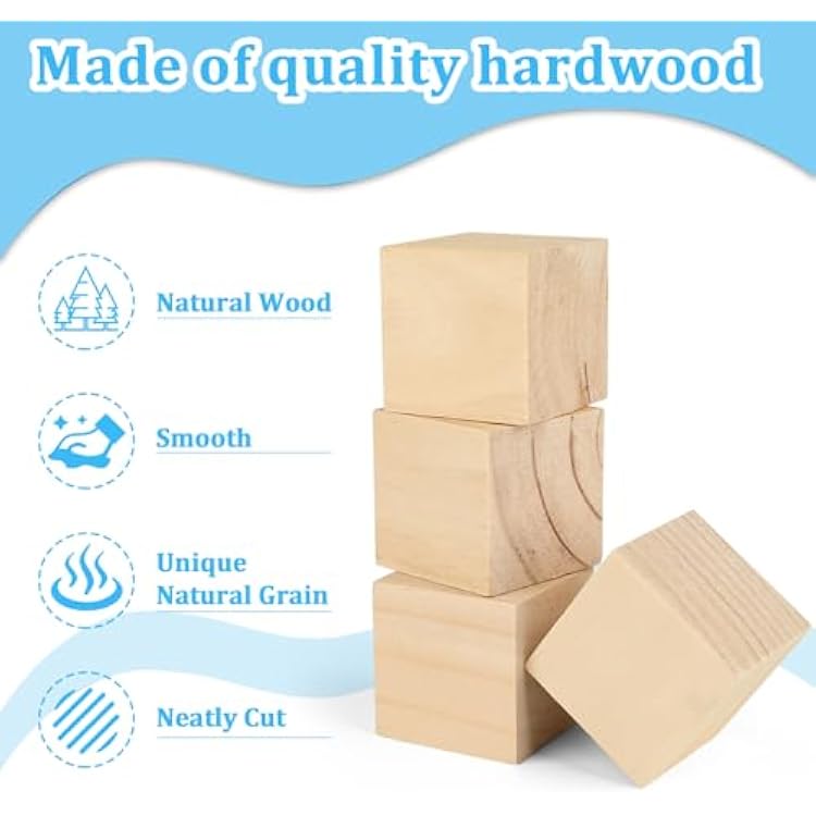 Wood Blocks for Crafts, 6 PCS 2 Inch Unfinished Wood Australia | Ubuy