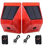 Amazon.com: Solar Sound & Light Alarm Motion Sensor 110 Decibels Siren ...