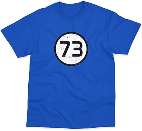 Sheldon Cooper 73 Perfect Number Big Bang Inspired T-Shirt (S) Blue ...