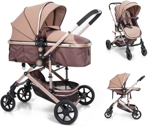 Amazon.com : PEARLOVE 2 in 1 Convertible Baby Stroller Bassinet Newborn ...