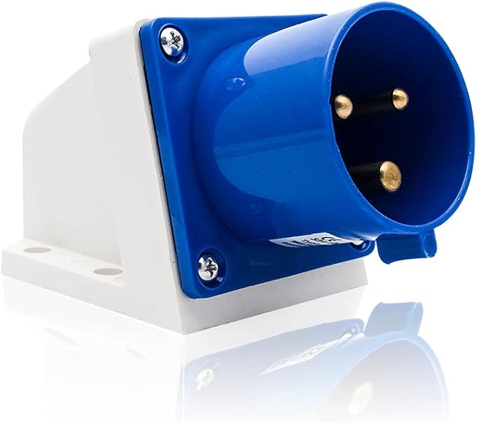 Blue Industrial Plug & Sockets MASO 16A 220v IP44 3 pin Industrial Site ...