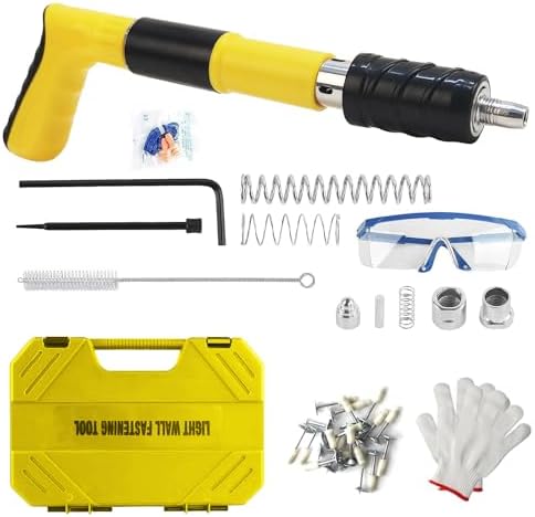 5 Gears Manual Mini Nail Gun, 120Pcs Round Nails, Concrete Nail Gun ...