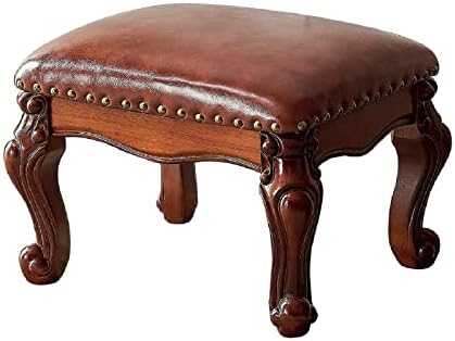 Amazon.com: Upholstered Leather Footstool Chair for Living Room Sofa ...